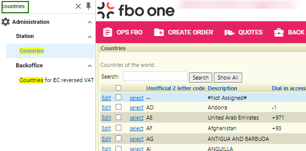 How to add, edit, or view a Country in FBO One – FBO One