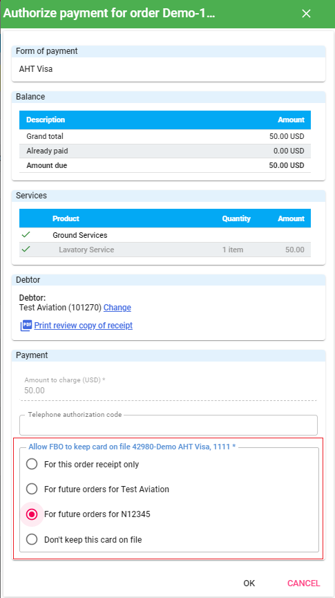 Take a Card Payment – FBO One