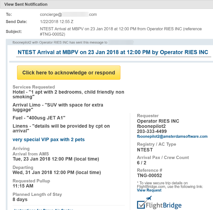 Flight Bridge Link – FBO One Helpdesk